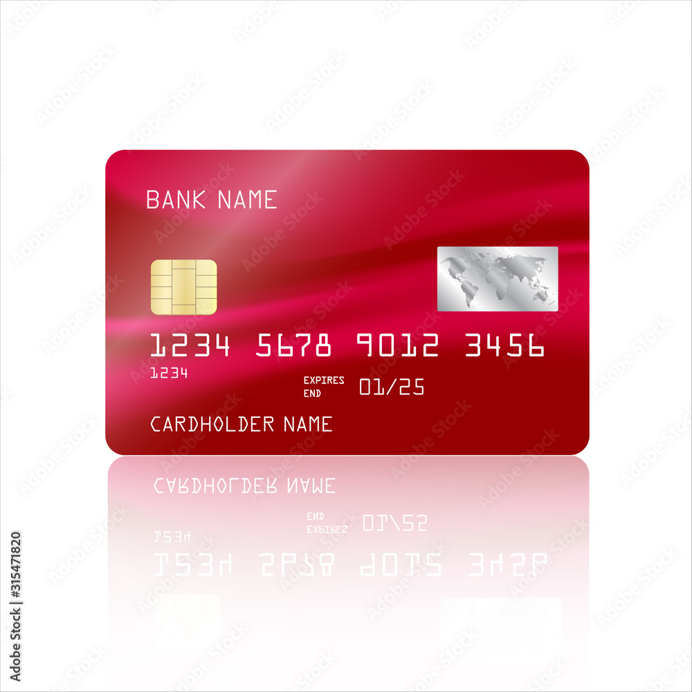 Credit card vector with abstract red mesh design background Stock ...
