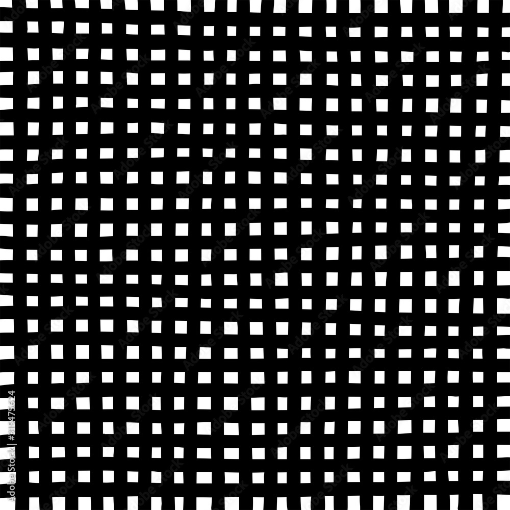 Hand drawn grid texture. Thick black lines on white background. Sketch ...