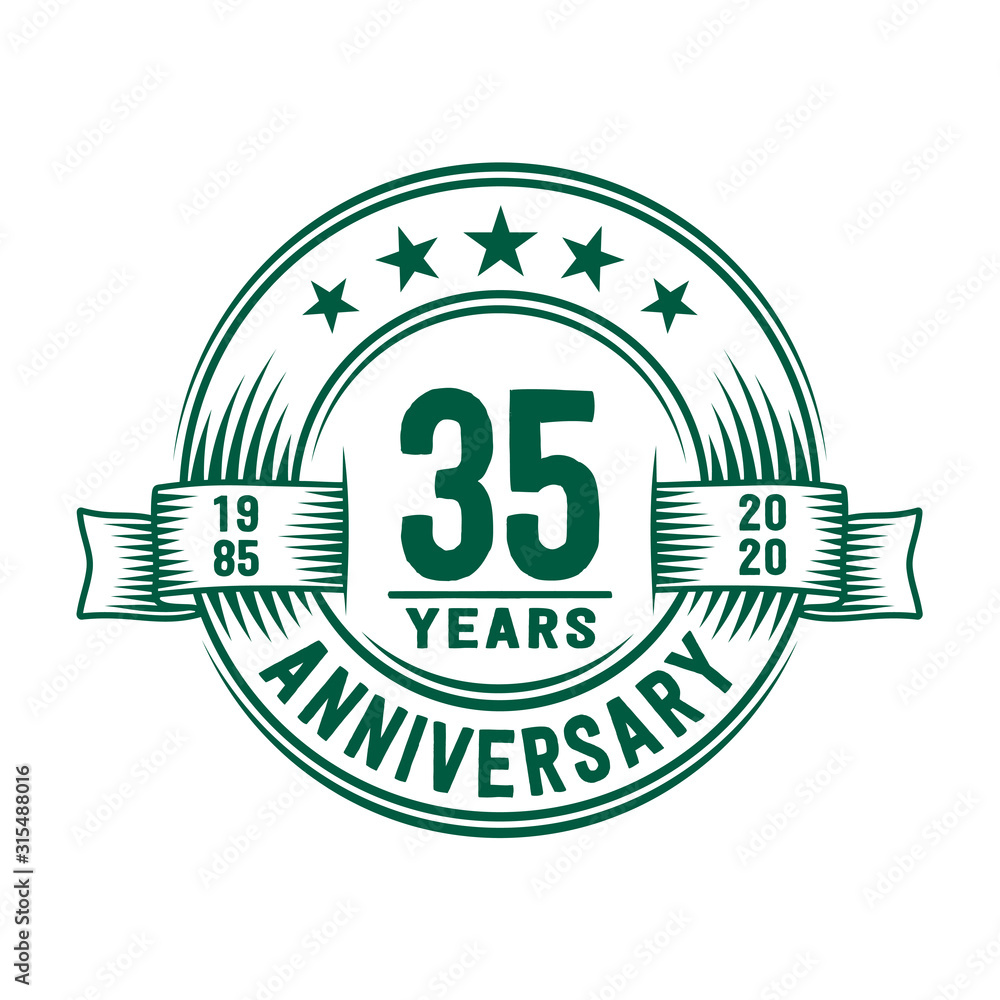 35 years logo design template. 35th anniversary vector and illustration ...