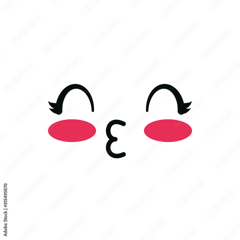 Isolated kawaii kiss face cartoon vector design Stock Vector | Adobe Stock