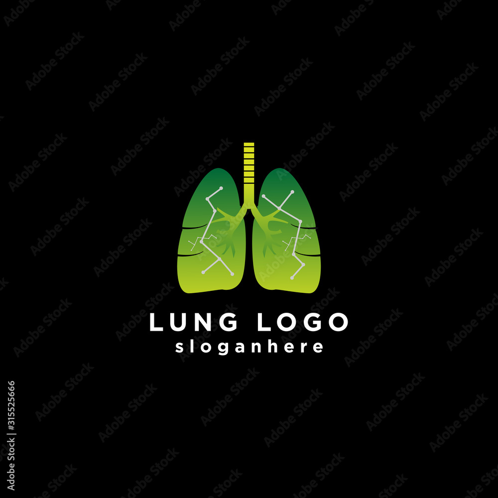 lungs logo designs vector, lungs technology logo design vector ...