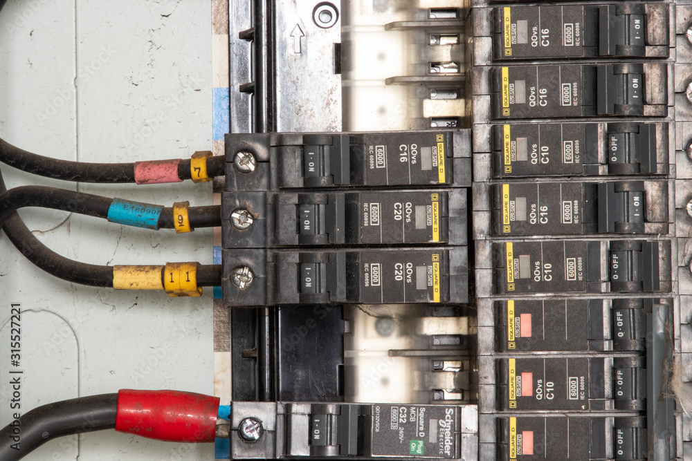 Electrical switchboard used in buildings Stock Photo | Adobe Stock