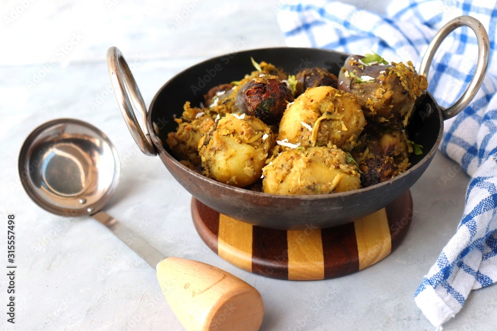 Food - Traditional Indian Gujarati dish Surti Undhiyu. Its a mixed ...