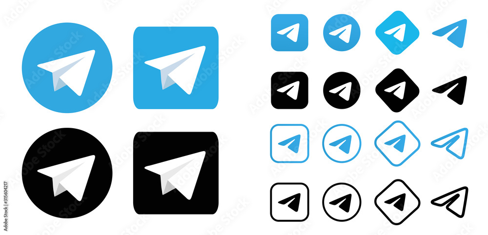 telegram logo. telegram button. telegram vector logo app Stock Vector ...