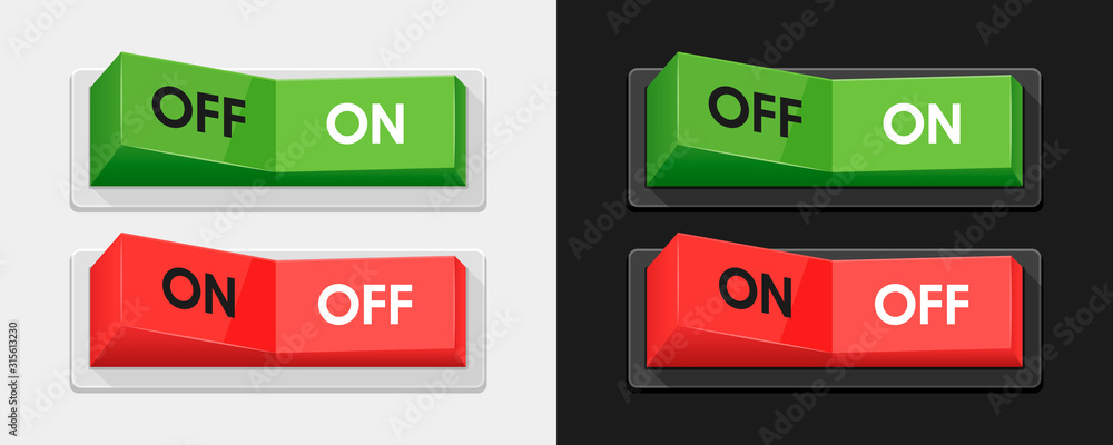 Green and red power switches Stock Vector | Adobe Stock
