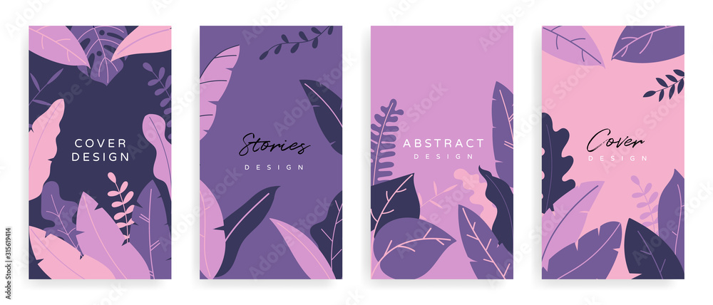 Social media stories and post background vector set. Background ...