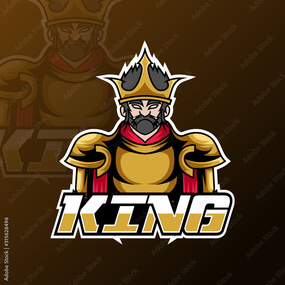 angry king sport esport logo template gold war uniform Stock Vector ...