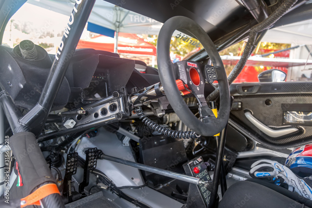 Cockpit of a race car Stock Photo | Adobe Stock