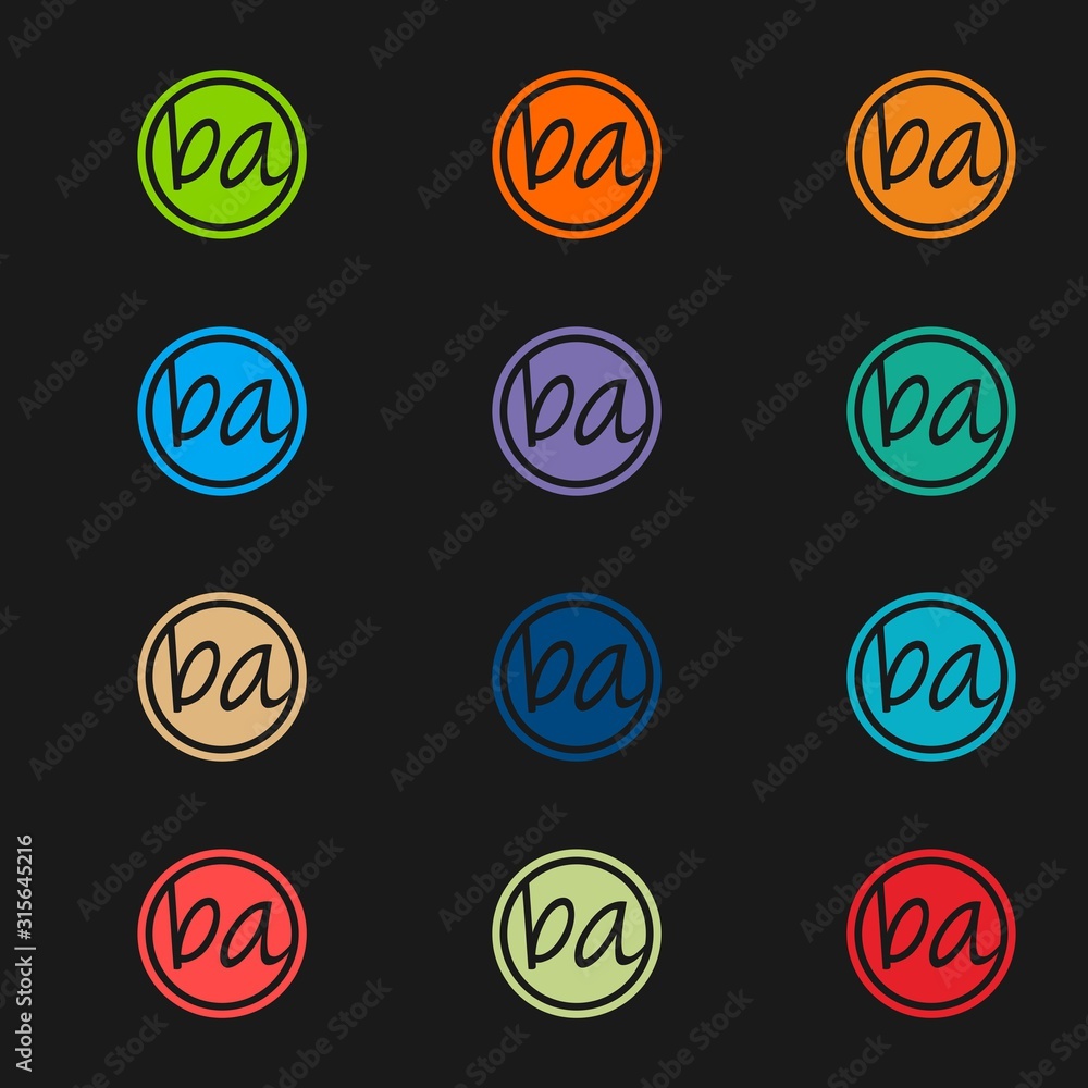 abstract initial letter B A logo design template Stock Vector | Adobe Stock