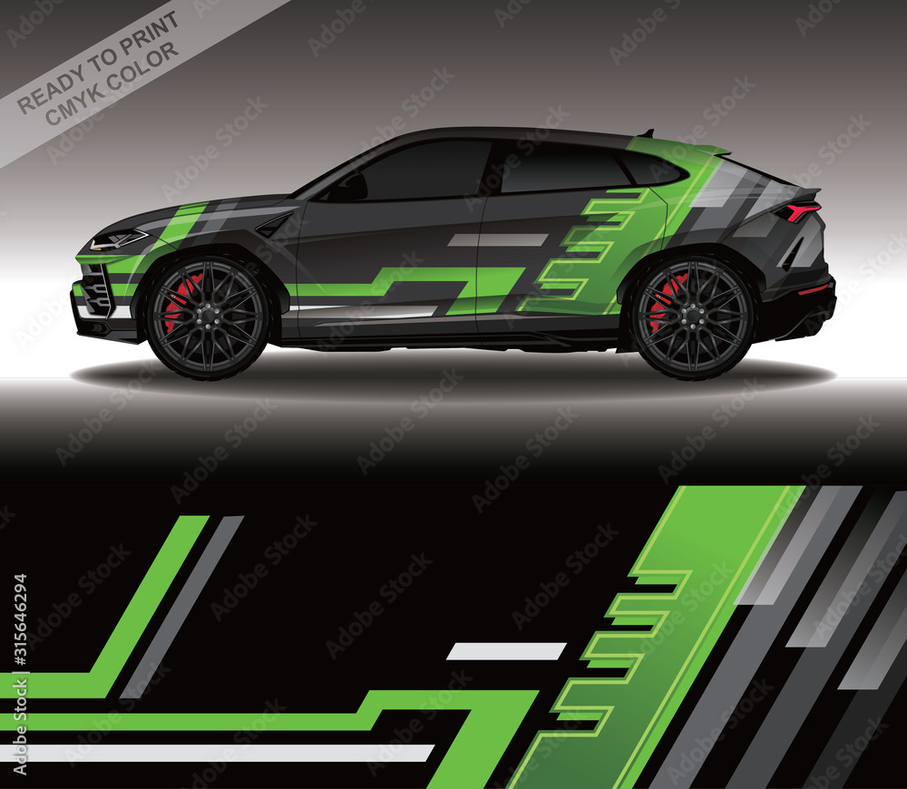 Car wrap decal design vector, custom livery race rally car vehicle ...