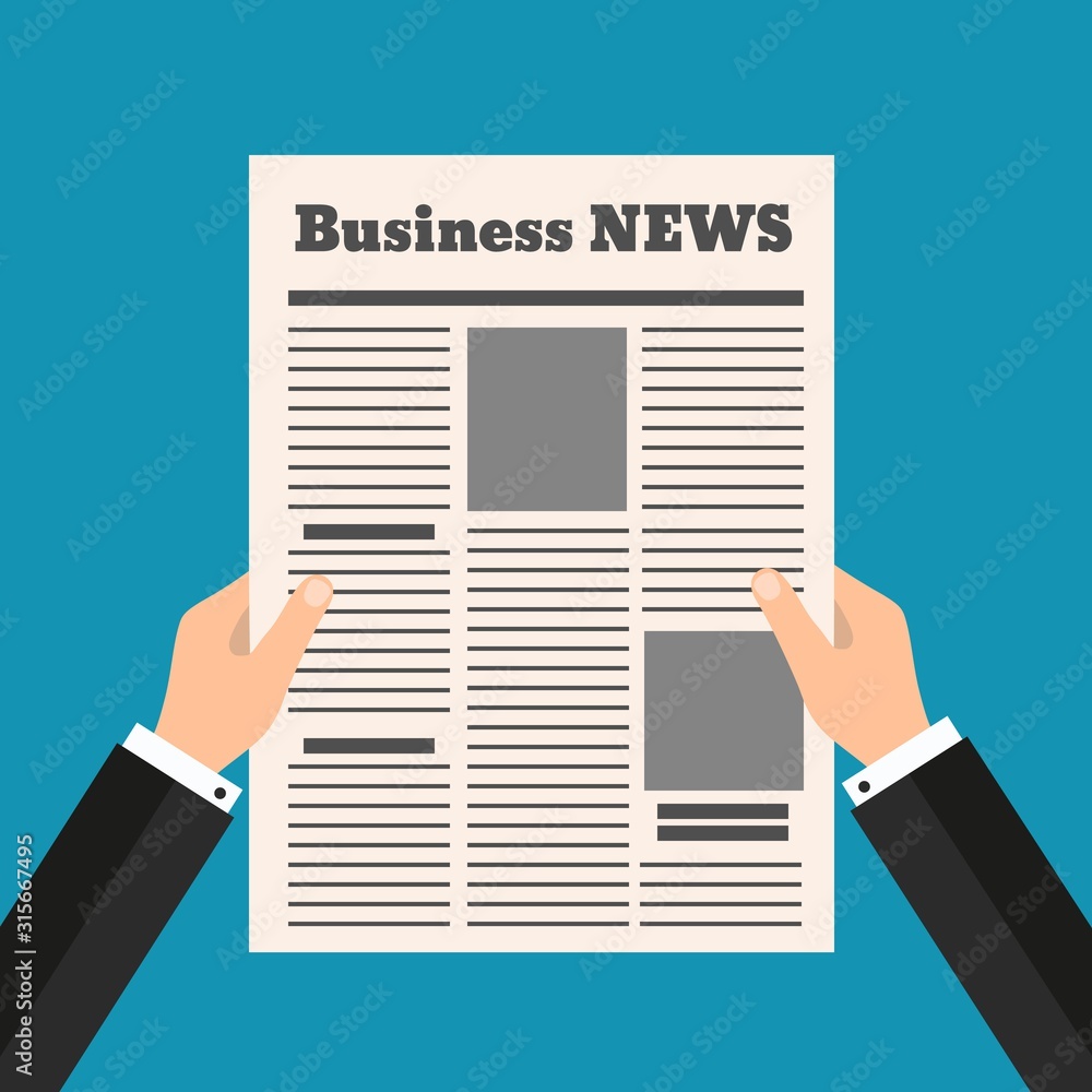 Man reading a newspaper. Vector illustration Stock Vector | Adobe Stock