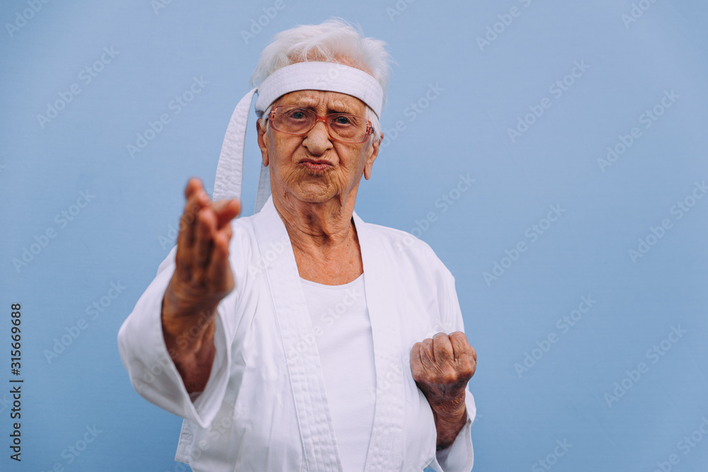 Funny grandmother portraits.granny fashion model on colored backgrounds ...