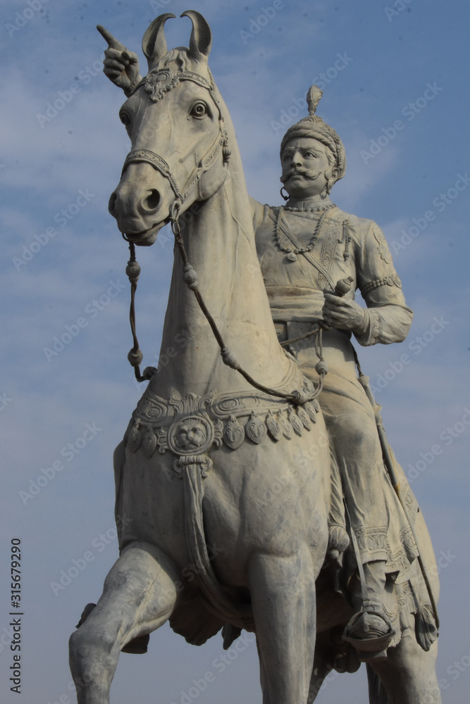 Jaswant of Rajasthan statue of Rao Jodha made of sparse stone Stock ...