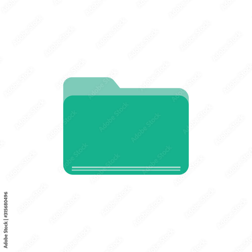 Green folder flat vector icon isolated on a white background. Stock ...