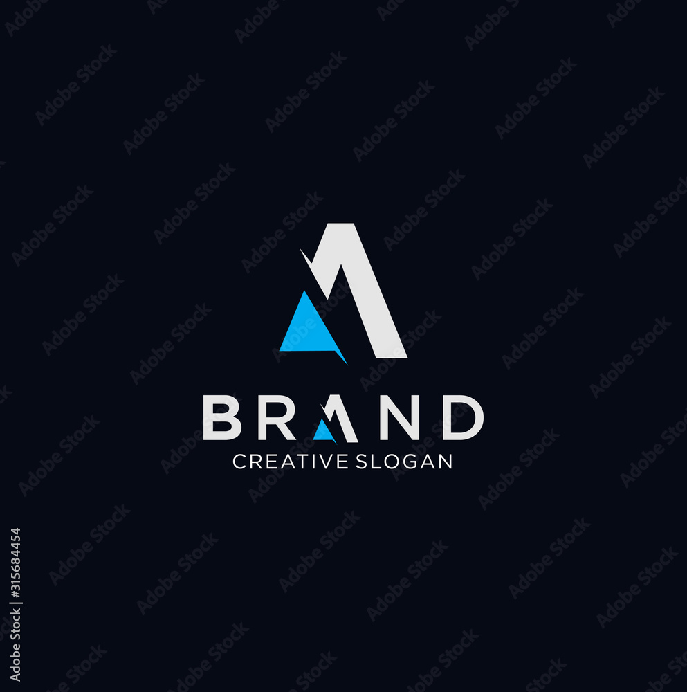 Letter A Tech Logo Design Vector Stock illustration . A Logo Design ...