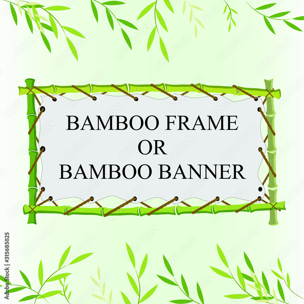 BAMBOO FRAME BANNER READY TO PRINT AND USE Stock Vector | Adobe Stock