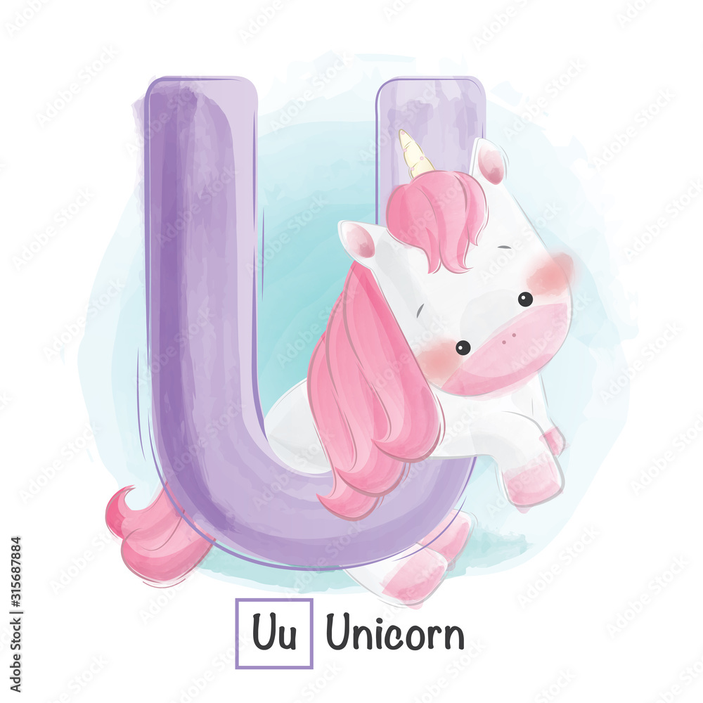Animal Alphabet U Stock Vector | Adobe Stock