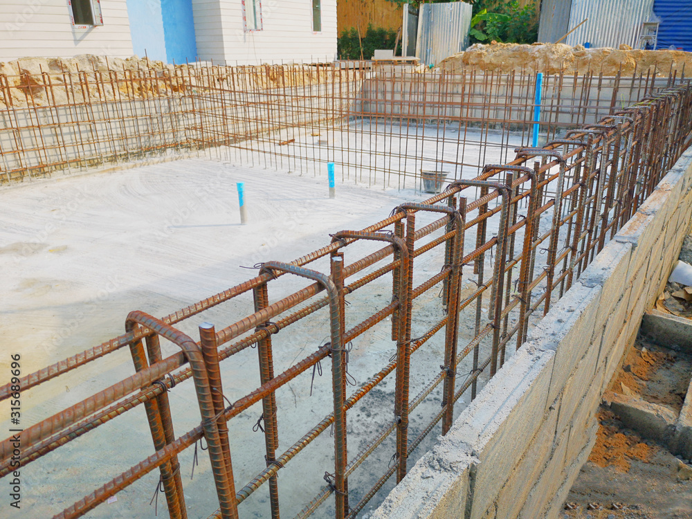 Swimming pool construction.Steel structure swimming pool.Steel ...