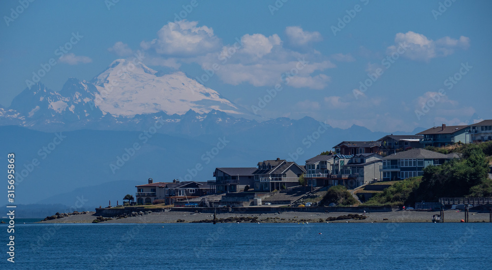 Pacific NW Puget Sound Touring Scenes: Mount Baker background with ...