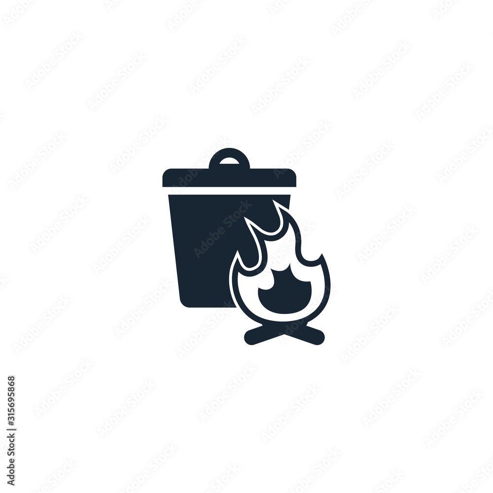 burnable trash creative icon. From Recycling icons collection. Isolated ...