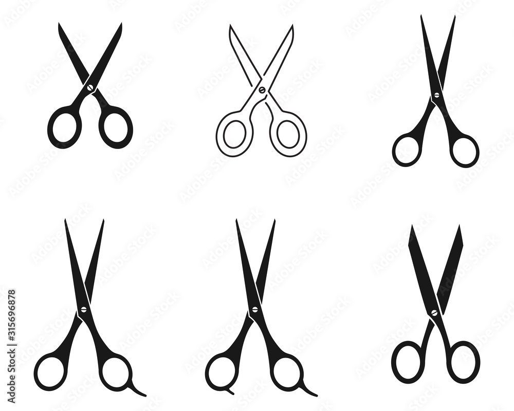 Scissors icons set isolated on white background. Vector Illustration 69 ...