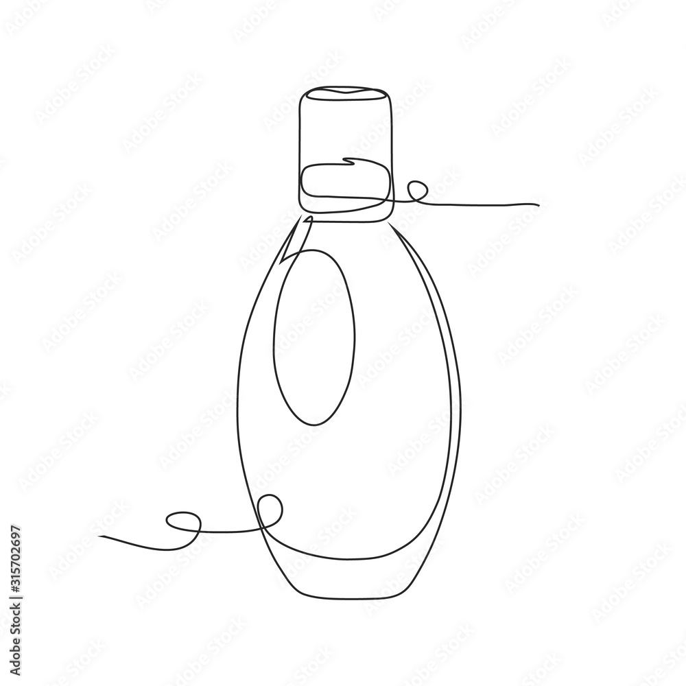 Perfume bottle one line drawing on white isolated background Stock ...