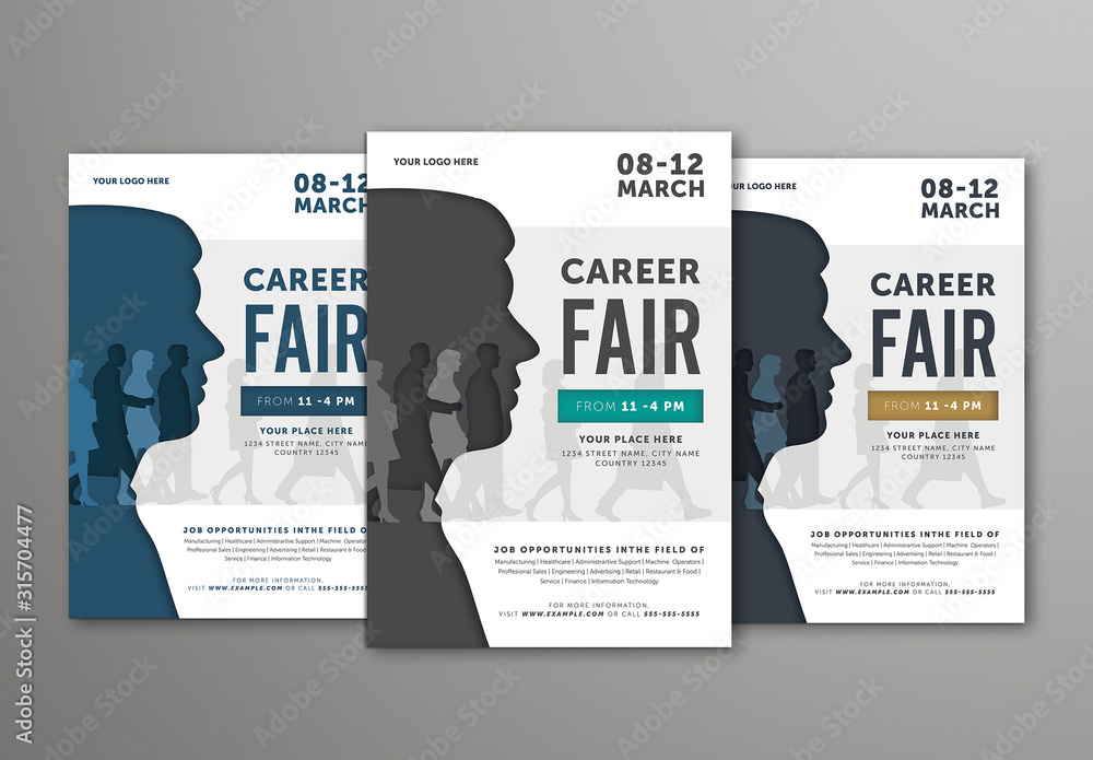 Job Fair Flyer Layout Stock Template | Adobe Stock