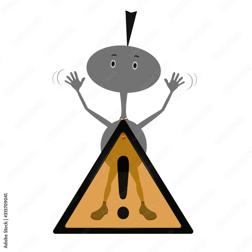 icona alert con omino stilizzato Stock Vector | Adobe Stock
