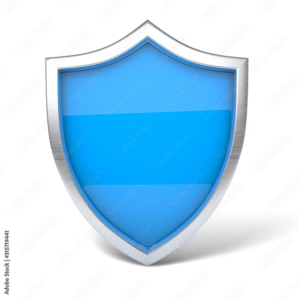 shield, Metal Shield, Silver Shield, Blue Shield, 3D Shield Stock Photo ...