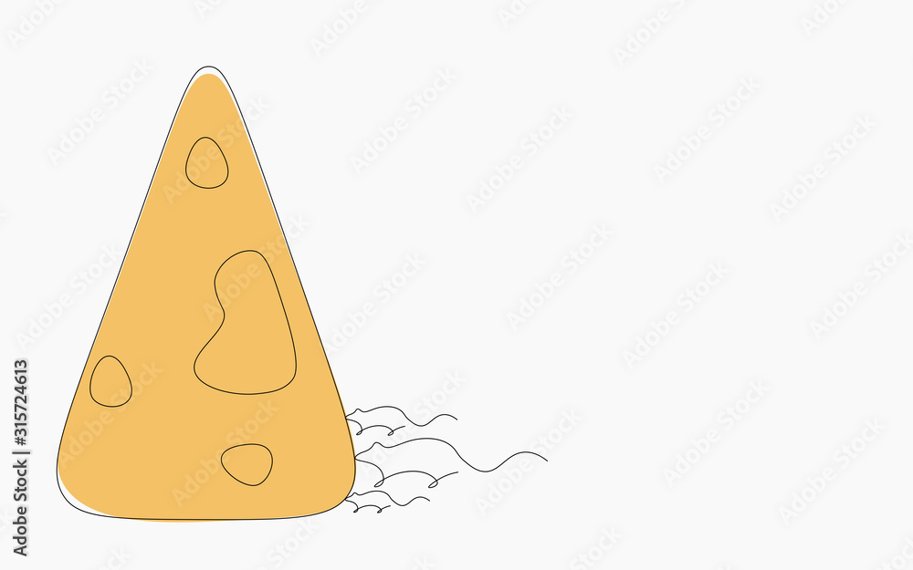 Mouse eating cheese drawing vector illustration Stock Vector | Adobe Stock