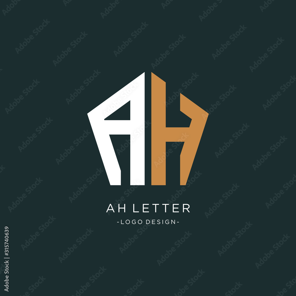 Vetor de AH Letter Logo Design with Sans Serif Font Vector Illustration ...