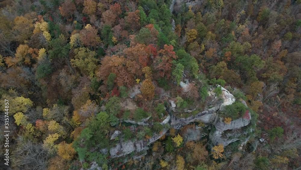 Tilt down aerial, Red River Gorge in Daniel Boone National Forest Stock ...