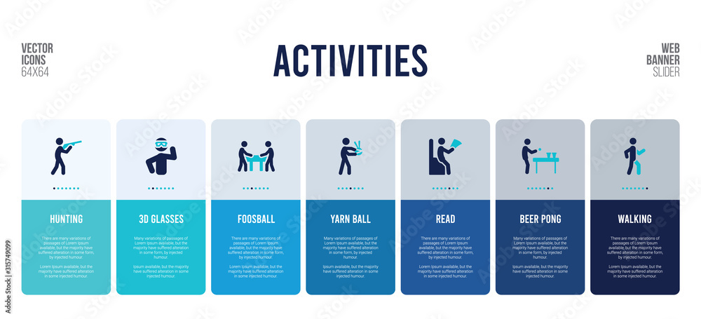 web banner design with activities concept elements. Stock Vector ...