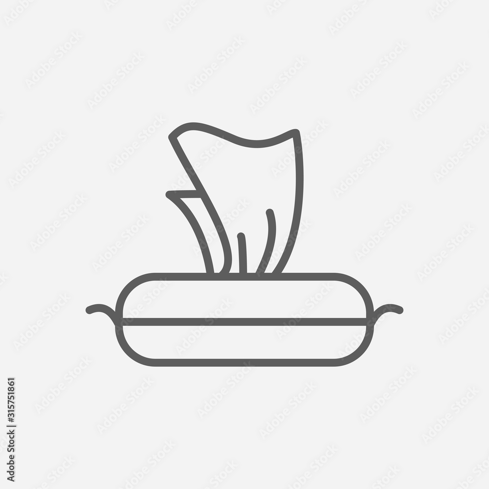 Wet wipes icon line symbol. Isolated vector illustration of icon sign ...