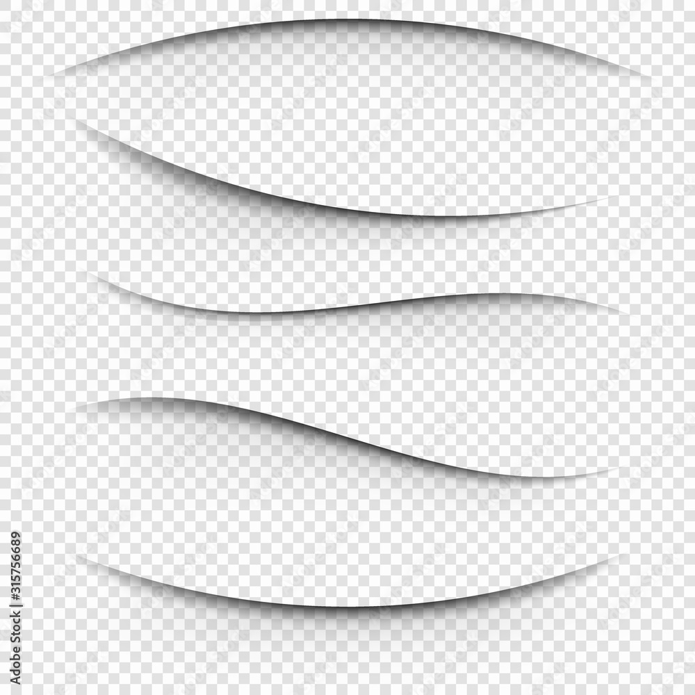 Vector realistic shadows.Vector set of transparent realistic shadow ...