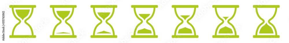 Hourglass Icon Green Eco | Hourglasses | Time Symbol | Sandglass Logo ...