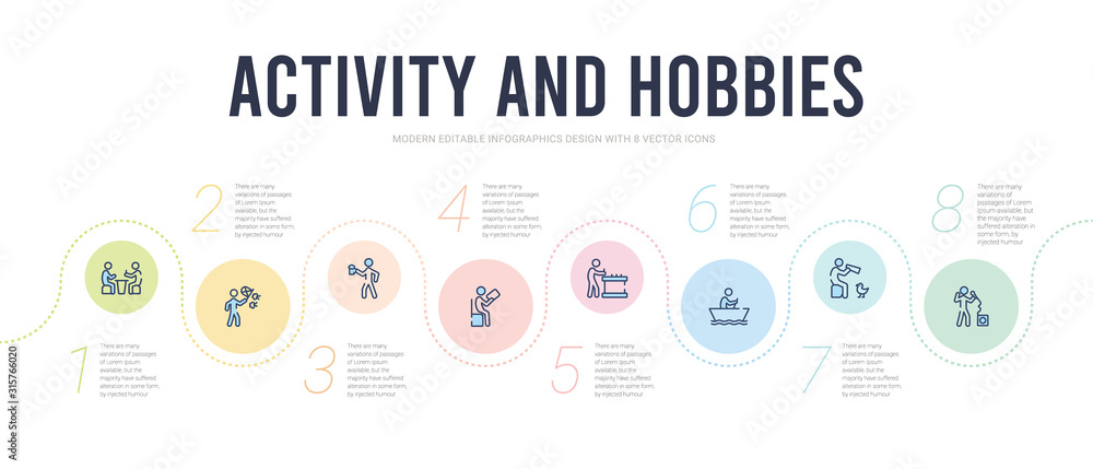 activity and hobbies concept infographic design template. included ...