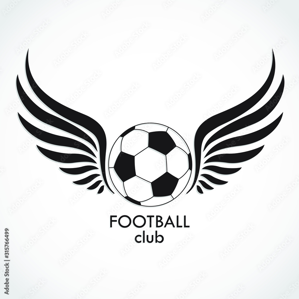 winged football logo / soccer club symbol Stock Vector | Adobe Stock