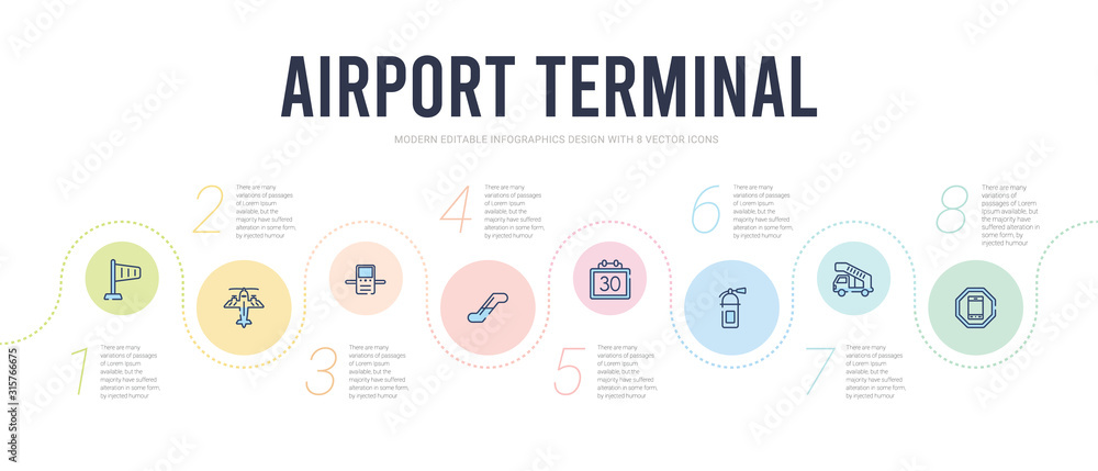 airport terminal concept infographic design template. included ...