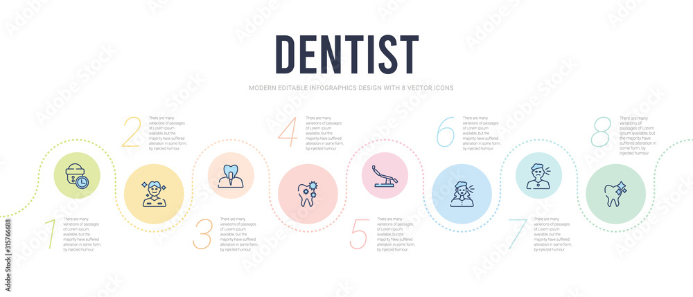 dentist concept infographic design template. included tooth whitening ...