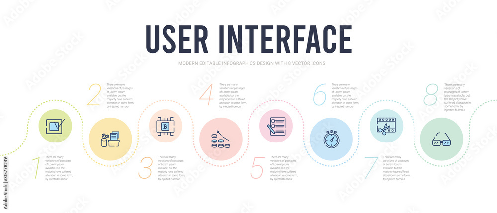 user interface concept infographic design template. included square ...
