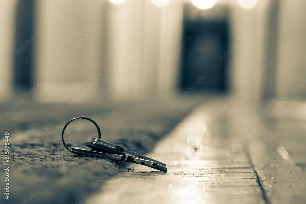 lost keys in the hotel lobby from the office, the background and ...