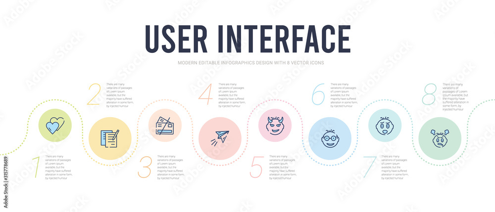 user interface concept infographic design template. included angry ...
