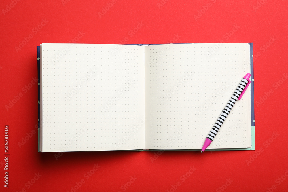Red Open Notebook