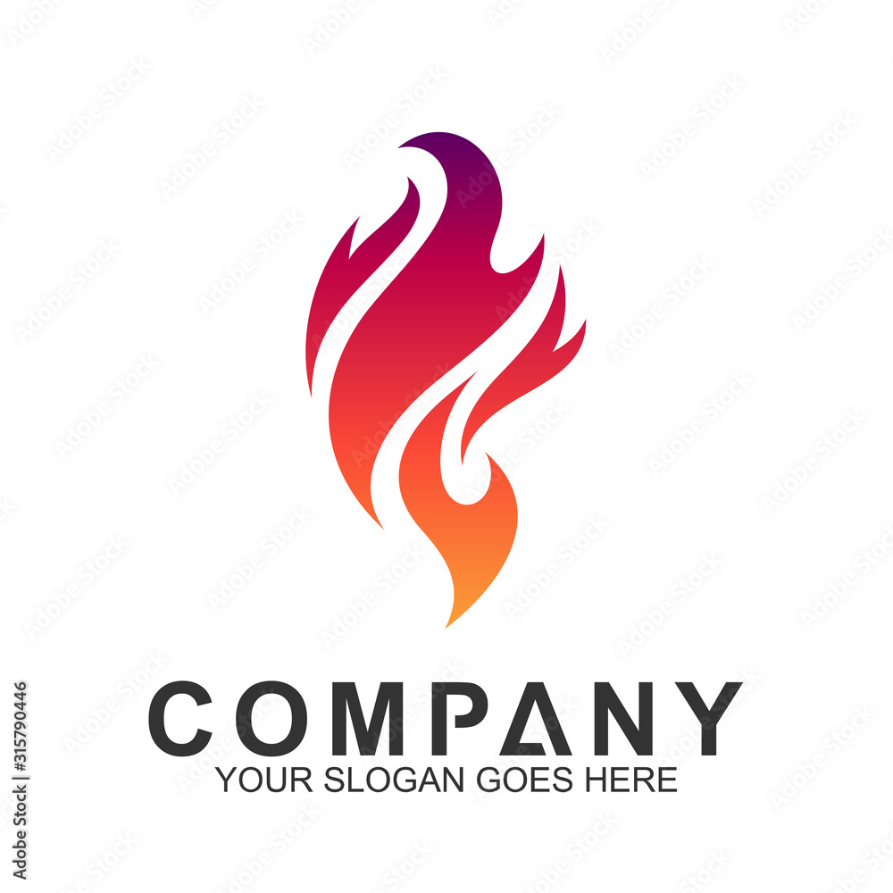 fire logo design template, abstract fire vector Stock Vector | Adobe Stock
