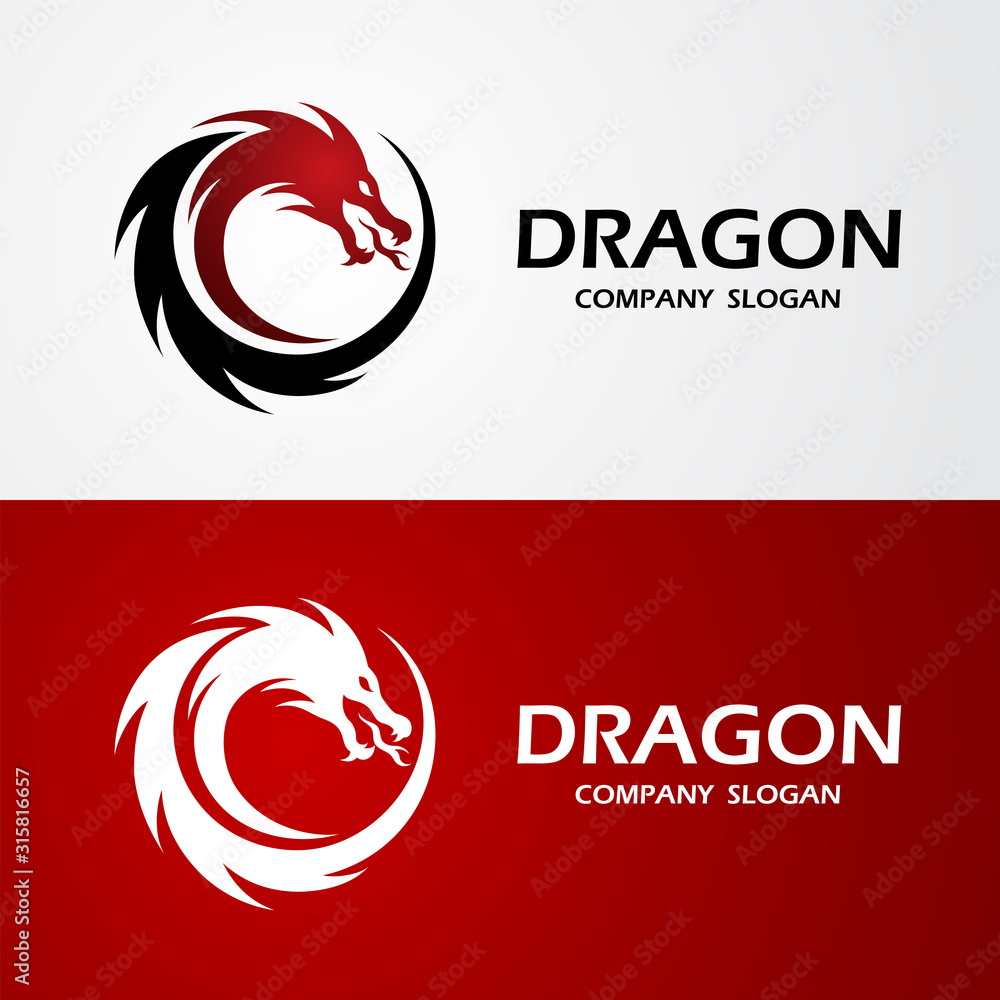 Dragon logo vector Stock Vector | Adobe Stock
