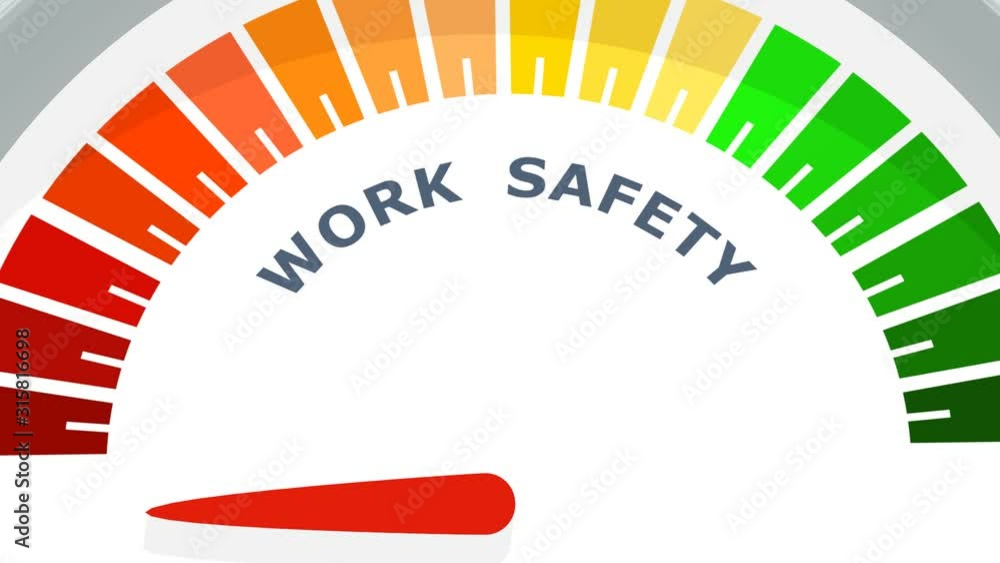 Work safety level scale with arrow. The measuring device icon. Sign ...