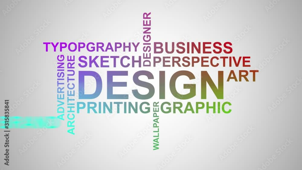 Design typography animation, isolated on white background. Kinetic ...