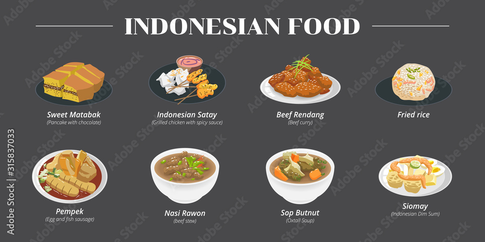 sweet martabak,indonesian satay,beef rendang,fried rice,pempek,nasi ...