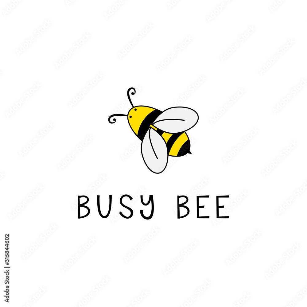 Busy Bee logo design, smart worker logo inspiration Stock Vector ...